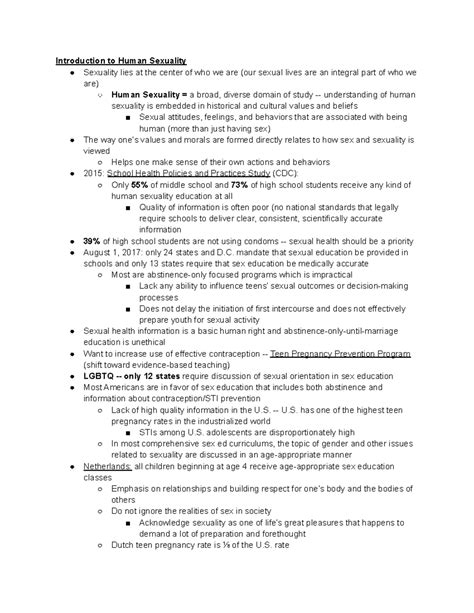 Psyc 3260 Exam 1 Review Introduction To Human Sexuality Sexuality