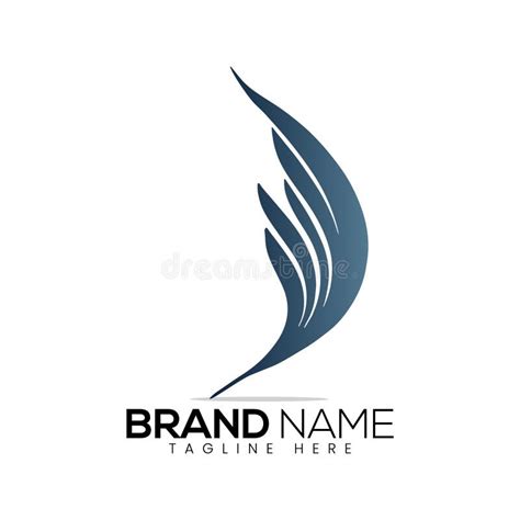 Abstract Vector Education Writing Wing Logo Design Template Stock