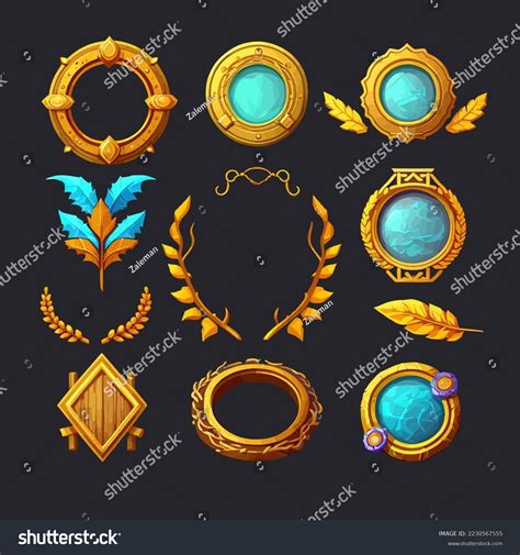Rank Frames Ui Game Bordes De Vector De Stock Libre De Regalías 2230567555 Shutterstock