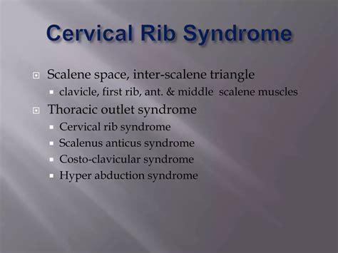 Cervical Rib Syndrome Pptx