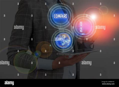 Text Sign Showing Compare Business Photo Text Estimate Measure Note The Similarities