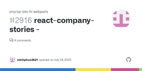 React Company Stories Issue 2916 Pnp Sp Dev Fx Webparts GitHub