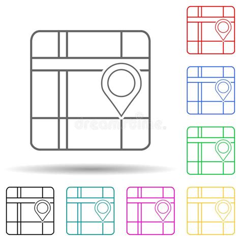 Pin On The Map Multi Color Set Icon Simple Thin Line Outline Vector Of Navigation Icons For Ui