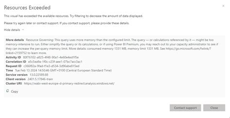 Solved Visual Has Exceeded The Available Resources Microsoft Fabric Community