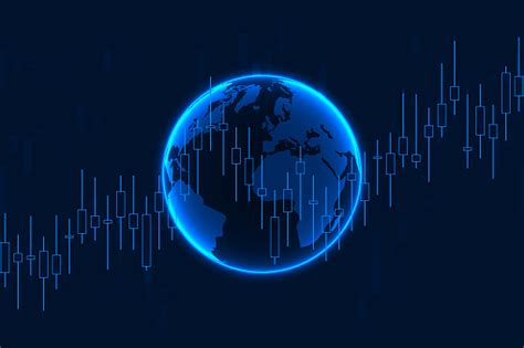 주식 시장 그래프 또는 Forex 무역 비즈니스 및 금융 개념 보고서 및 파란색 배경에 투자를 위한 차트 벡터 일러스트 레이 션 가벼운에 대한 스톡 벡터 아트 및 기타