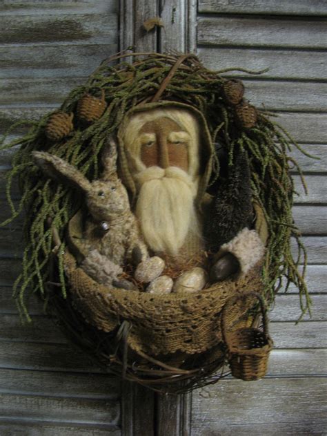 Olde Spring Santa ~ By Folk Artist Sue Corlett I Offer New Items Every