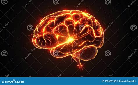 Scientific Illustration Of The Brain And Nervous System Showcasing Neuron Pathways And