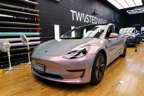 Pink Tesla Model 3 Tinybot Space Candy Grey To Pink Twiisted Wrap
