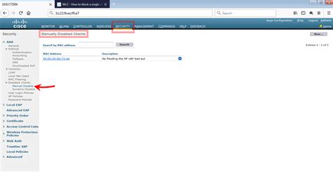 wlc how to block a single client mac address cisco community