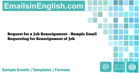 Request For A Job Reassignment Sample Email Requesting For