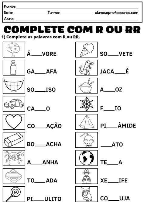 Atividades Com R Ou Rr Image To U