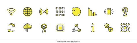 Set Data Analysis Related Technology Vector Stock Vector Royalty Free