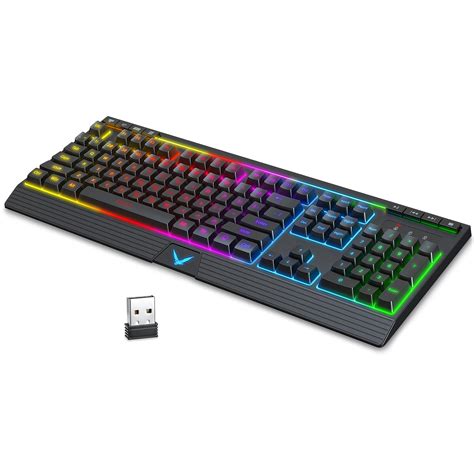 Buy Wireless Keyboard RGB Backlit Mechanical Feel TopMate Rechargeable LED Light Up Wireless