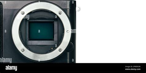 Close Up Macro Of APS C Sensor And Lens Mount On Digital Mirrorless