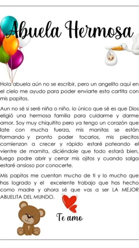 Carta De Bebé A Abuela Carta A Mi Abuelo Abuelas Hermosas Cartas