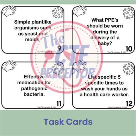 Infection Control Task Card For Health Science By The Cte Preceptor