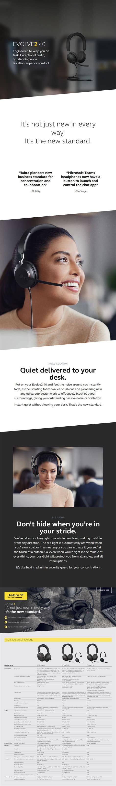 Jabra Evolve Ms Usb Stereo Business Headset Mwave