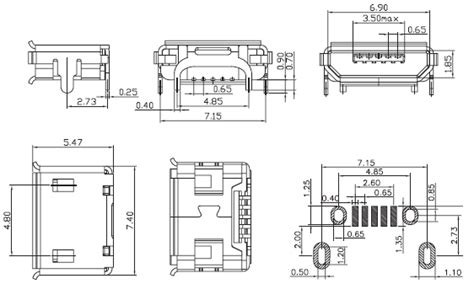 Micro Usb Port Dimensions