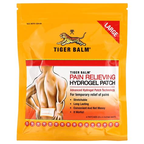 Tiger Balm Pain Relieving Hydrogel Patch Large 4 Patches
