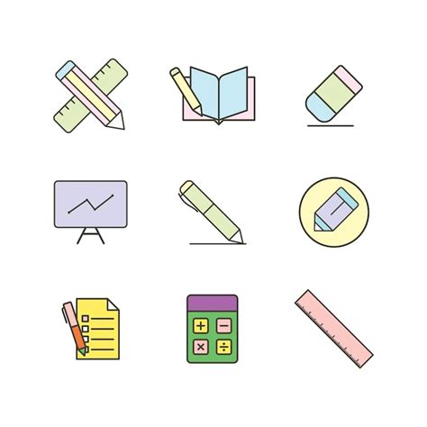 Premium Vector Stationery Icon Set Vector Design Templates Simple And Modern