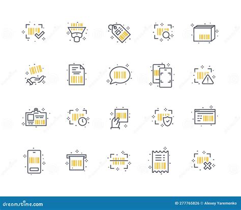 Bar Code Color Icons Set Stock Illustration Illustration Of Hand