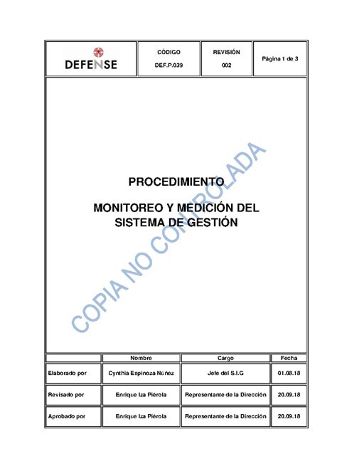 Carpeta Sig11 Procedimientos 1 Alta Dirección 1 Procedimientos Defp