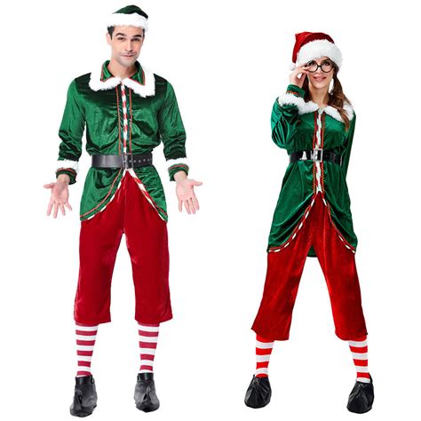 圣诞节主题服cos服饰成人男女情侣圣诞精灵衣服圣诞老人服装演出 Christmas Theme Clothing Cos Clothing Adult Men Women Couples