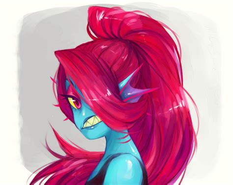 Tumbleweedfrenzy Undyne Undertale 1girl Alternate Hair Length Alternate Hairstyle Black