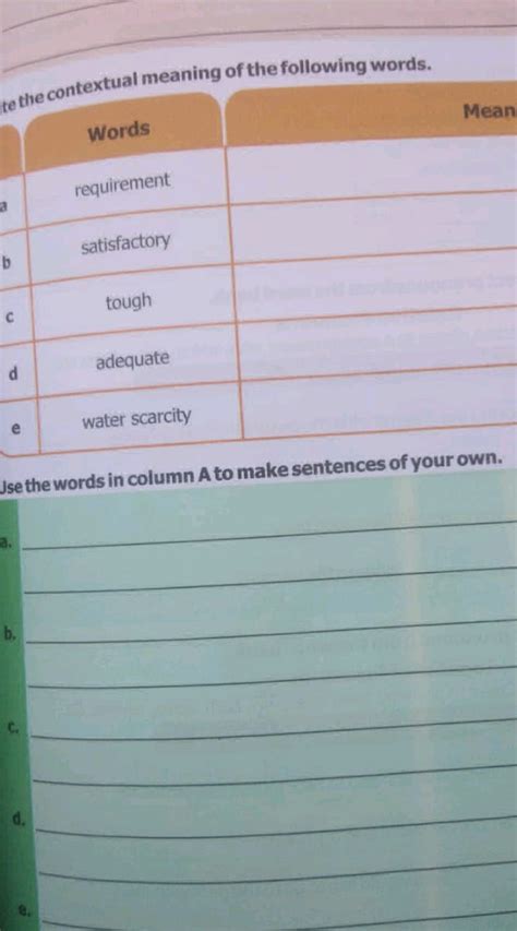 The Contextual Meaning Of The Following Words StudyX