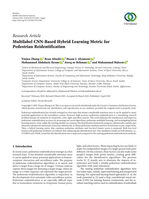 Pdf Multilabel Cnn Based Hybrid Learning Metric For Pedestrian