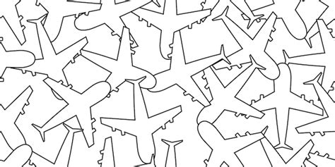 Premium Vector Outline Abstract Airplane Seamless Pattern