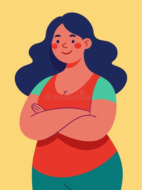 The Cartoon Depicts A Woman Standing With Her Arms Folded Stock Illustration Illustration Of