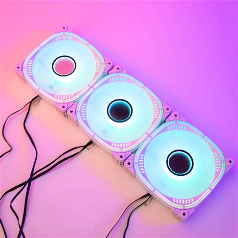 棱镜电脑机箱散热风扇12cm粉色白色aura神光同步5v Argb静音反向