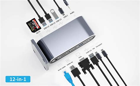 Lobkin 12 In 1 Usb C Docking Station Usb C Hub Dock Laptop Display