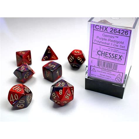 Purple Redgold Gemini Polyhedral 7 Die Set The Dragonforge