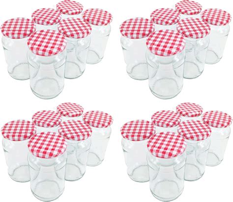 Nutleys 380ml Round Glass Jam Pickle Chutney Jar With Twist Off Red
