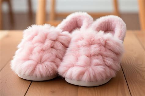 Pink Fluffy Women S House Slippers Generated By Artificial