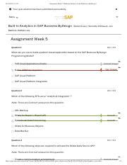Assignment Week Built In Analytics In Sap Business Bydesign Pdf Assignment