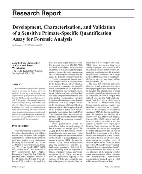 Pdf Development Characterization And Validation Of A Sensitive Primate Specific