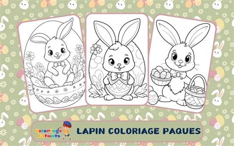 Lapin Coloriage Pâques à Imprimer