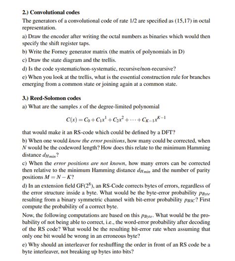2 Convolutional Codes The Generators Of A