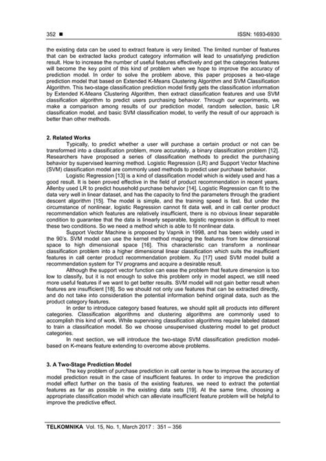 A Two Stage Classification Model For Call Center Purchase Prediction Pdf