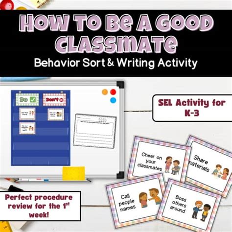 Classmate Behavior Sort Back To School Pocket Chart Sel Activity K