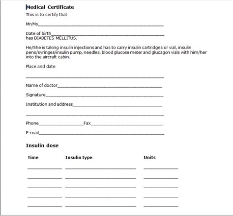Free Medical Certificate Templates Word Templates Printable