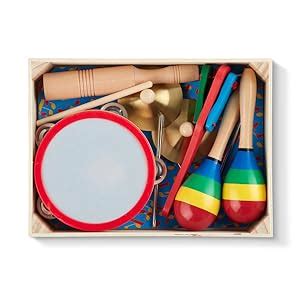 Amazon Melissa Doug Band In A Box Clap Clang Tap Piece Musical Instrument Set