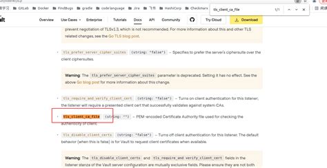 Is Tlscacertfile Config Exists In Tcp Listener？i Cant Find The