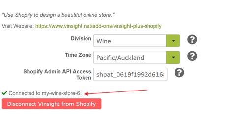 Vinsight Documentation Connecting To Shopify Vinsight Documentation