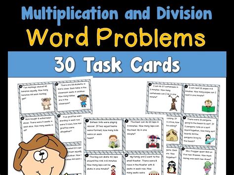 Multiplication And Division Word Problem Task Cards Teaching Resources