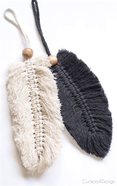 DIY Macrame Feather Tutorial 6 Different Ways To Use Them Cuckoo4Design
