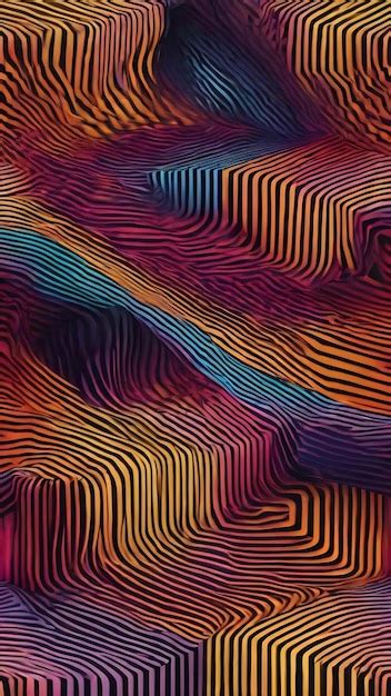 Premium AI Image Geometric Shaped Moire Illusory Seamless Pattern D Illustrated